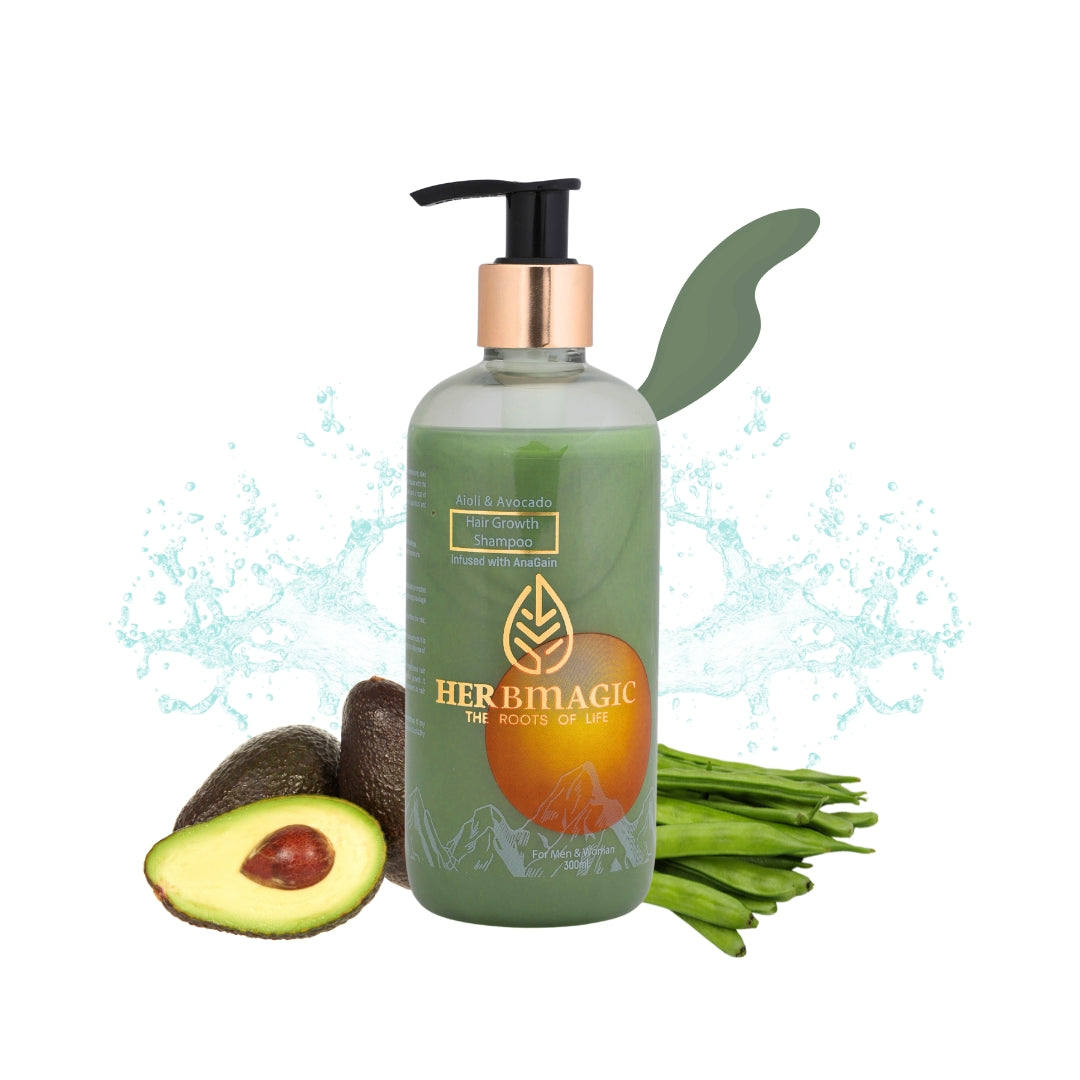 Aioli & Avocado Hair Growth Shampoo infused with Anagain – Herbmagic